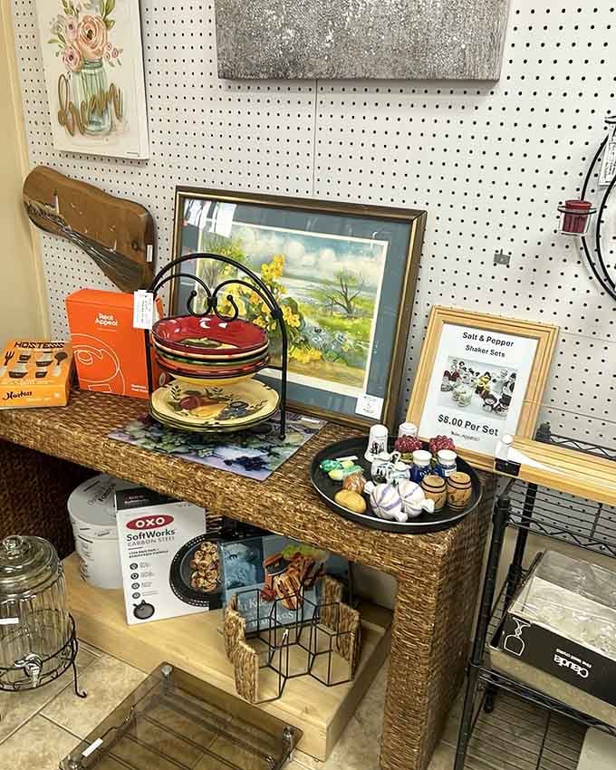 Salt and pepper shakers displayed like museum pieces, because even your condiments deserve to look this good.