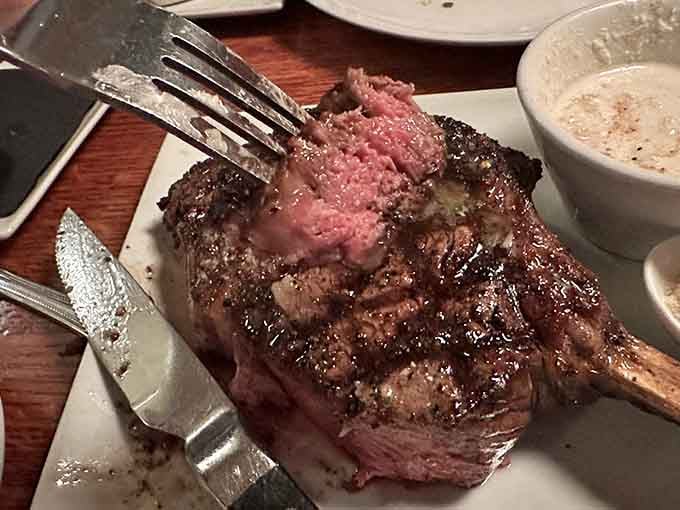 A perfectly cooked rib-eye with compound butter melting on top is basically edible happiness on a plate.