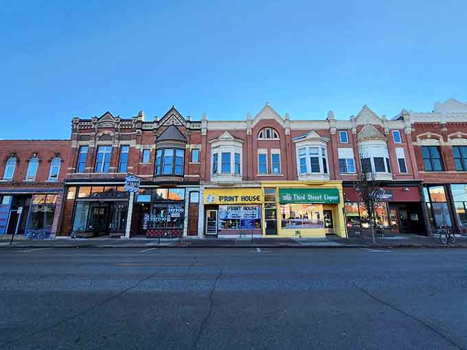 Victorian facades painted in cheerful colors create a streetscape that looks like Main Street USA before Disney ever thought of it.
