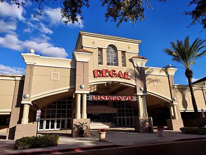 Date night sorted: dinner, a movie, and brick-paved streets that actually encourage post-film strolling and discussing.