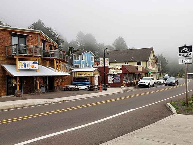 Foggy mornings on the Oregon Coast hit different when you're strolling through a town this authentic and unpretentious.
