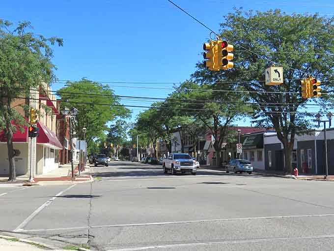 Tree canopy shades the street like nature's own air conditioning, free of charge and better than any apartment amenity.