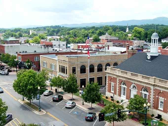Mountain views frame this charming downtown, where historic buildings nestle against nature's stunning backdrop like old friends.
