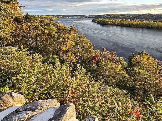 Golden autumn foliage frames the Connecticut River valley in nature's most spectacular seasonal display of colors.