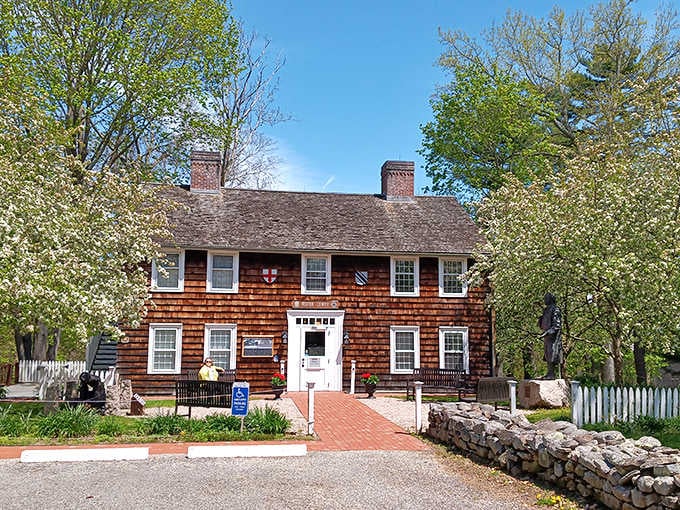 Those thick stone walls and tiny windows tell stories of colonial settlers building with Old World techniques.
