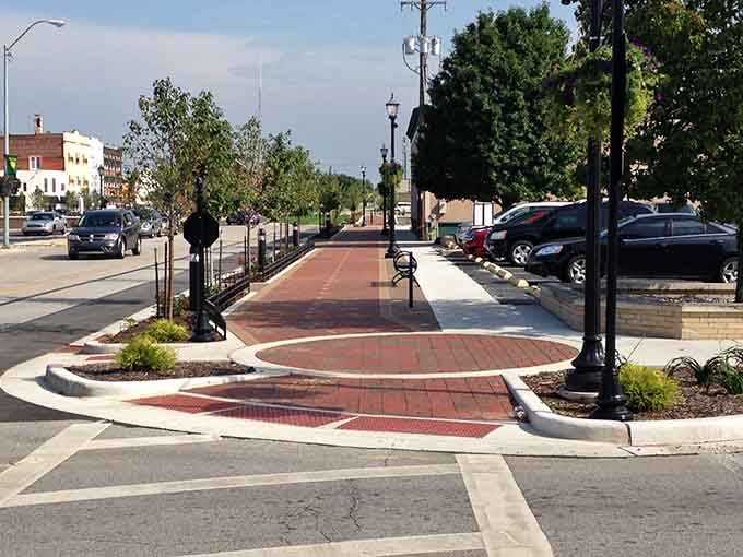 Take a stroll through this beautiful downtown area, where the clean paths and modern landscaping create a very welcoming atmosphere.