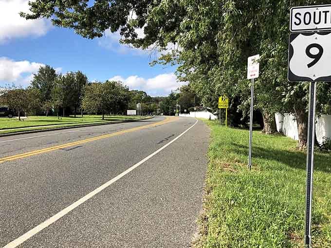 Route 9 stretches through Linwood's green landscape, offering easy access to beaches without the beachfront hustle and bustle.