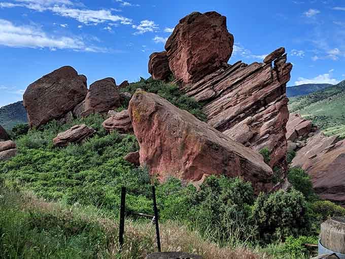 These tilted sandstone slabs jut dramatically from the earth like ancient monuments to geological forces beyond imagination.