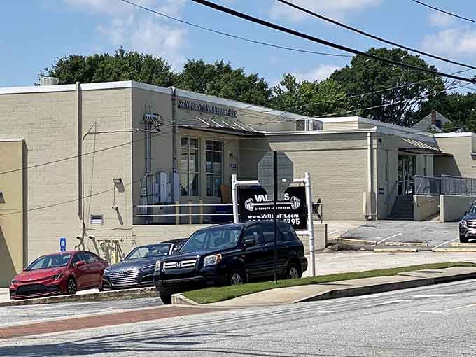 The classic storefront architecture gives this charitable shop a timeless appeal that never goes out of style.