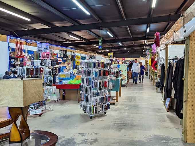 This organized maze of merchandise proves that one person's storage unit cleanout is another's shopping adventure.