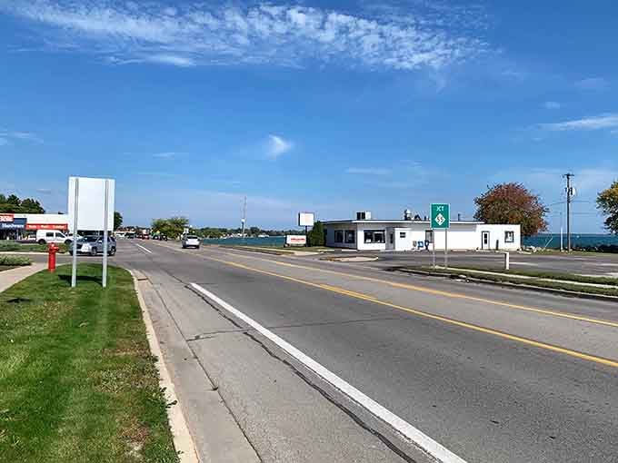 Lake Huron sparkles in the distance like nature's own retirement bonus, completely free of charge.