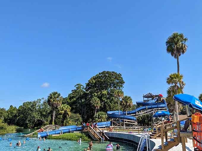 Crystal-clear spring water and twisting water slides promise the kind of refreshing fun that beats any air conditioner.