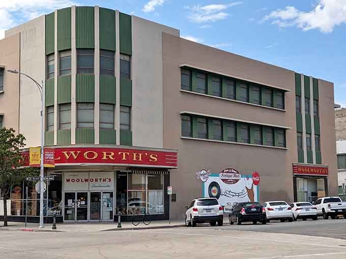That classic Woolworth's sign brings back memories of five-and-dime stores and simpler shopping days.
