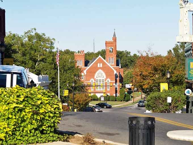 That charming church steeple rising above the trees signals a community where neighbors still know each other's names.