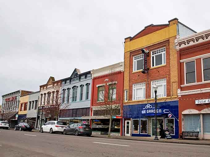 Historic facades in cheerful colors line the street like a box of crayons, proving charm doesn't require a luxury price tag.