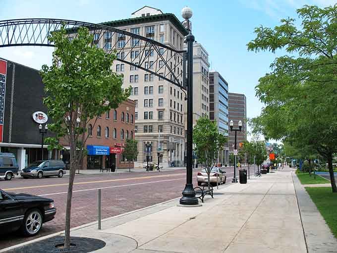 Summer greenery softens the urban edges, proving you can have both city conveniences and nature's calming influence in one place.