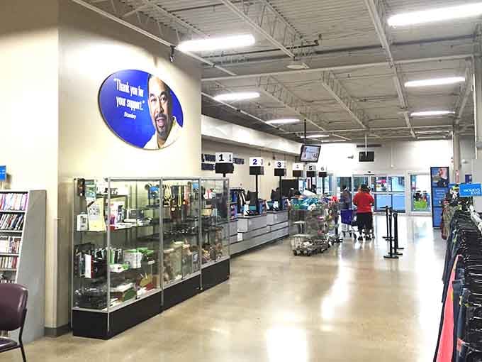 Polished display cases gleam under warehouse lighting, showcasing collectibles that might just be worth a fortune.