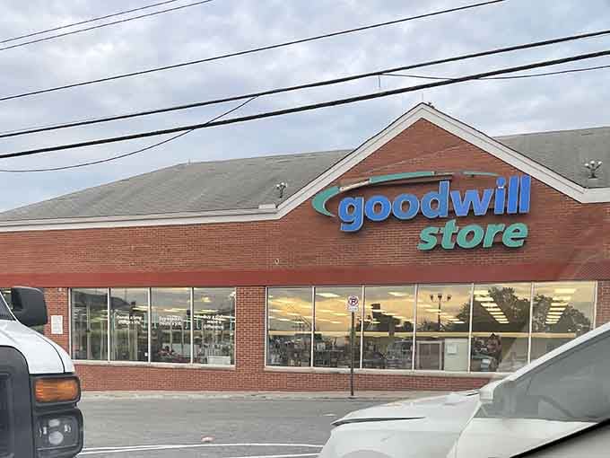 Sunset reflections in the windows hint at the golden opportunities waiting inside this beloved store.