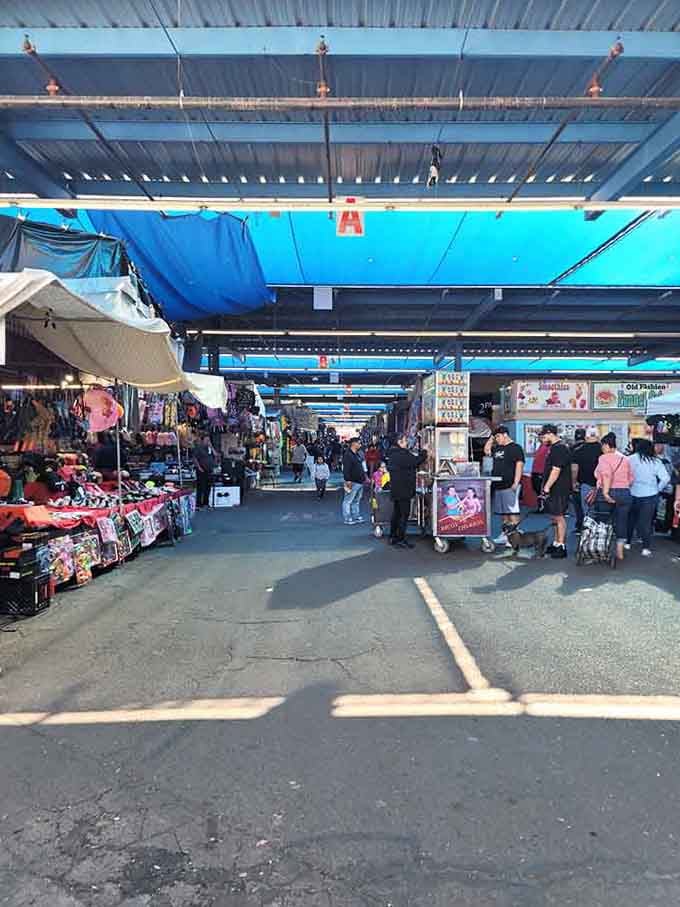 The covered walkways create a treasure hunter's paradise where the next great find waits around every corner.