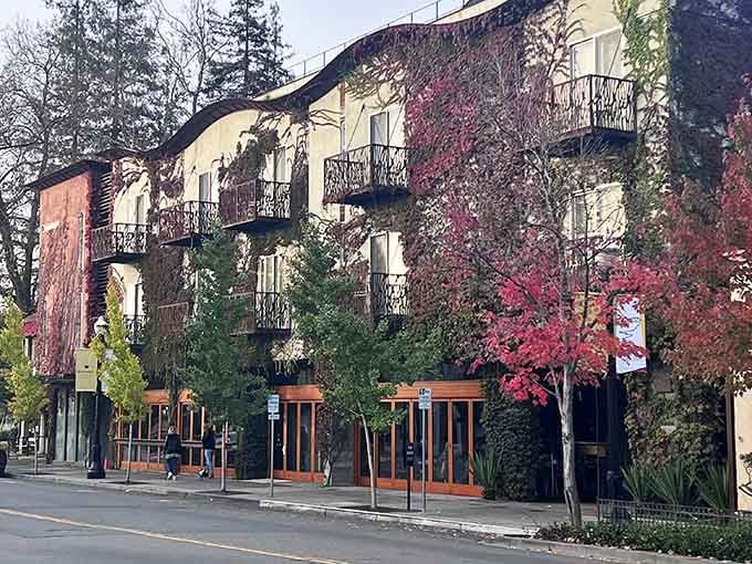 Wrought-iron balconies and climbing vines create European charm with a distinctly California sense of welcome.