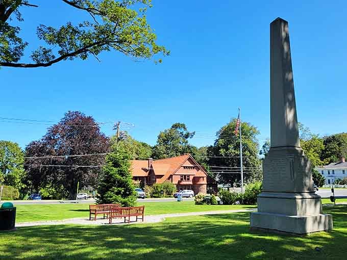 Norfolk's monument stands sentinel over this peaceful green space where time moves slower and worries seem to melt away.