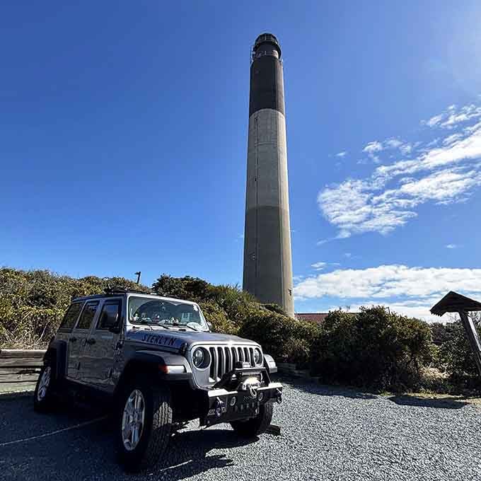 Rising like a modern art installation, this sleek tower shows how lighthouse design evolved into the space age.