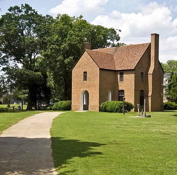 This brick building’s simple elegance speaks volumes about the colonists who crossed an ocean to start fresh in the New World.