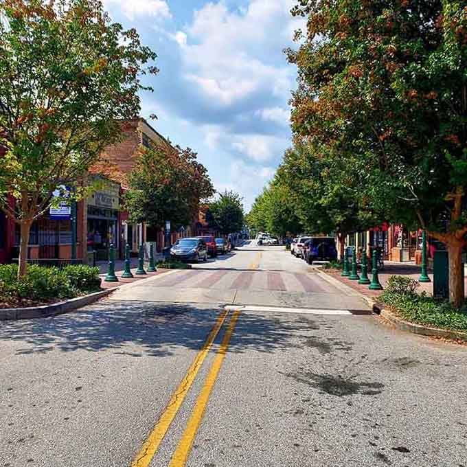 Vibrant plantings along quiet streets prove that small-town pride shows up in every carefully tended flower bed.