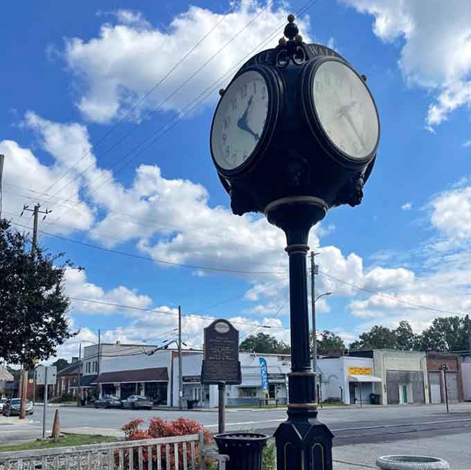 That ornate town clock stands as a timeless reminder that the best things in life don't require expensive zip codes.