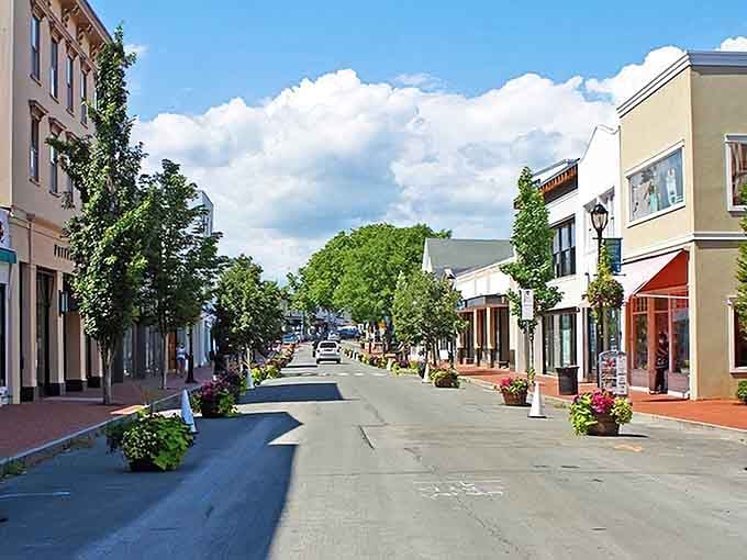 Tree-lined streets lead to charming shops where window shopping becomes an afternoon well spent with friends.
