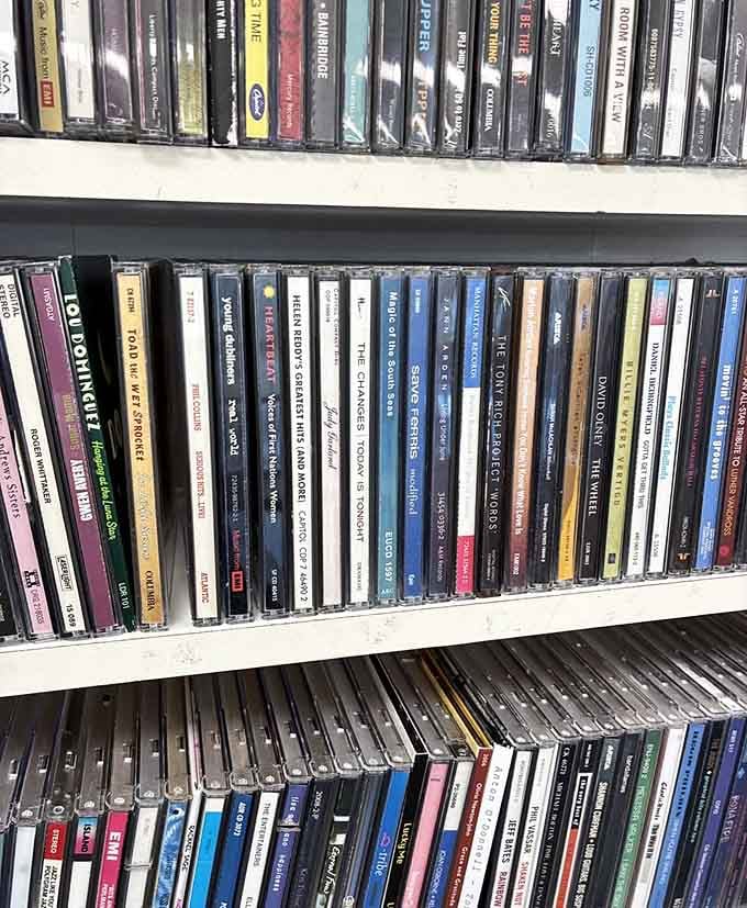 The CD collection is a time machine back when we actually owned our music physically, remember that?