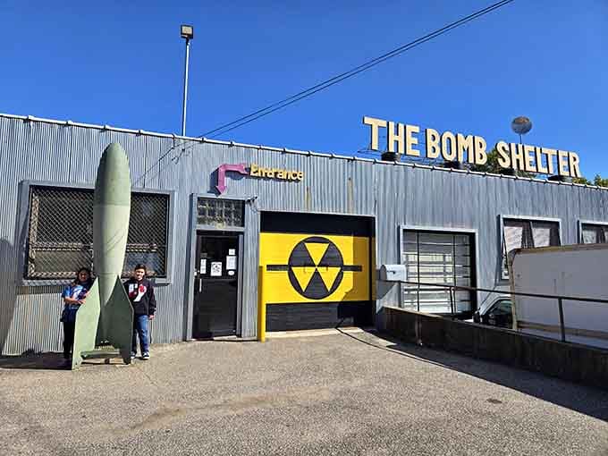 The Bomb Shelter's retro exterior promises the kind of unique local experience that makes living here genuinely interesting.