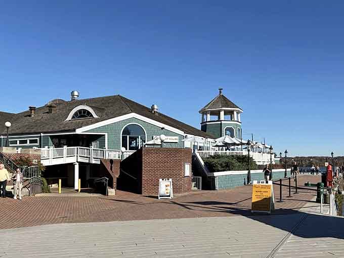 The Chart House sits waterfront where you can watch boats drift by while contemplating your excellent life choices over dinner.