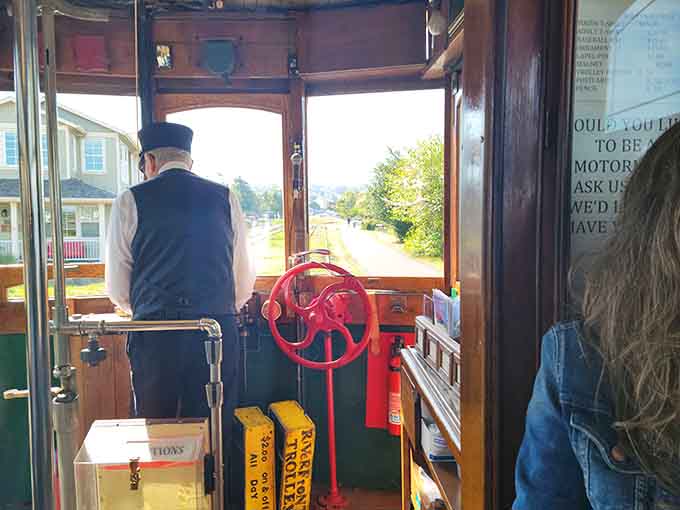 The conductor in period uniform adds authenticity to an already magical journey through time.