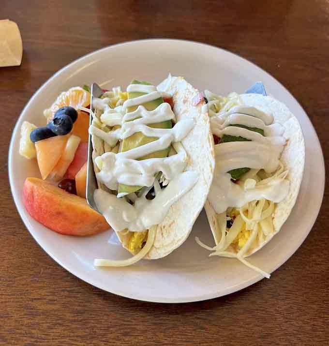 Breakfast tacos that prove tortillas are just as valid a breakfast vehicle as any fancy croissant.