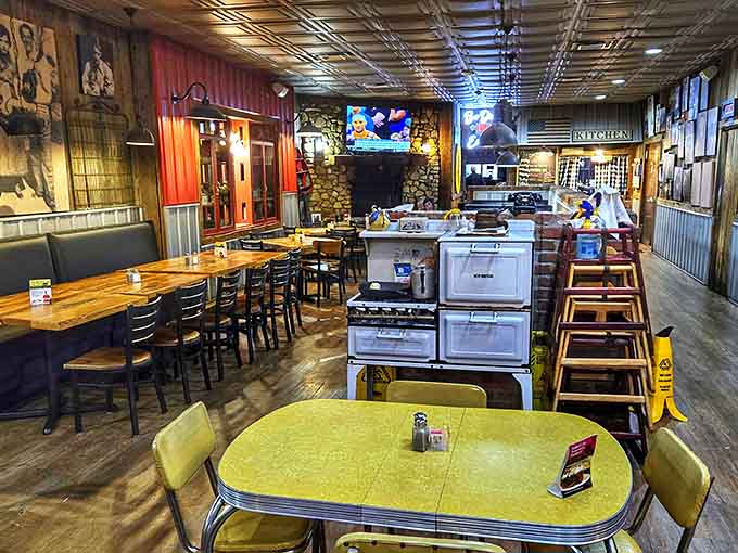 Mammy's Kitchen serves comfort food in a space that looks like your cool aunt's eclectic basement bar.