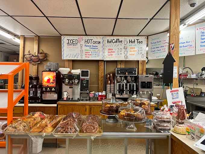The beverage station where coffee meets its destiny, fueling donut decisions and making mornings bearable since time immemorial.