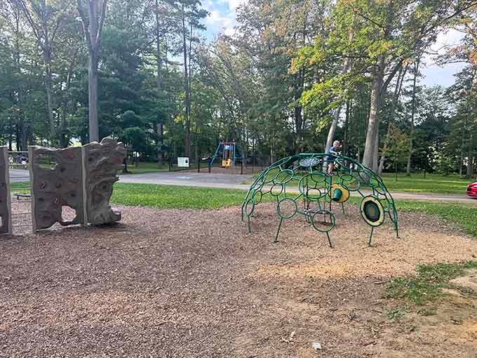 Governor's Park offers playground fun where kids can climb while parents contemplate the meaning of architectural beauty.
