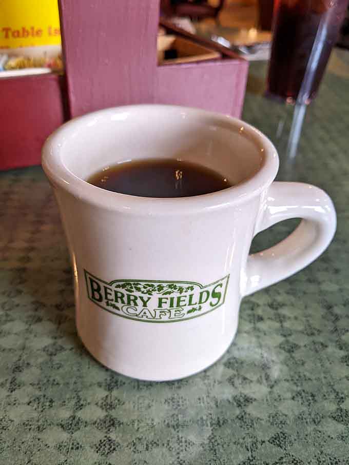 Hot coffee in a proper mug, because some morning rituals are too sacred to mess with or modernize.