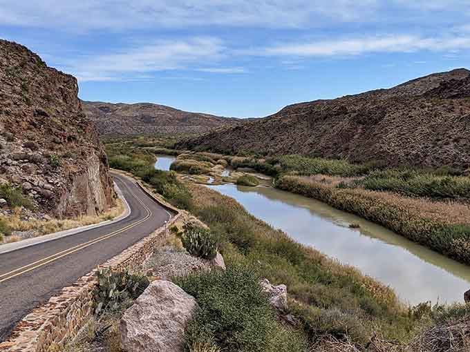 The River Road hugs the Rio Grande, delivering postcard views around every single curve and bend.