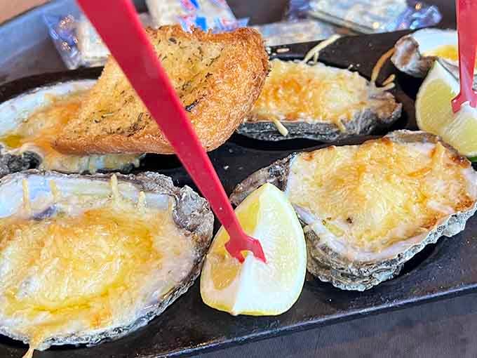 Charbroiled oysters proving that being an hour from the Gulf Coast has serious culinary advantages for Thomasville.