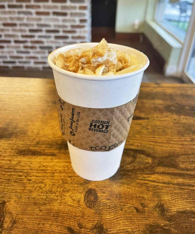 That mocha cappuccino is topped with whipped cream because sometimes adults deserve to feel like kids again.