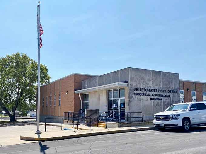 The post office stands as a functional piece of civic architecture, refreshingly straightforward and accessible.