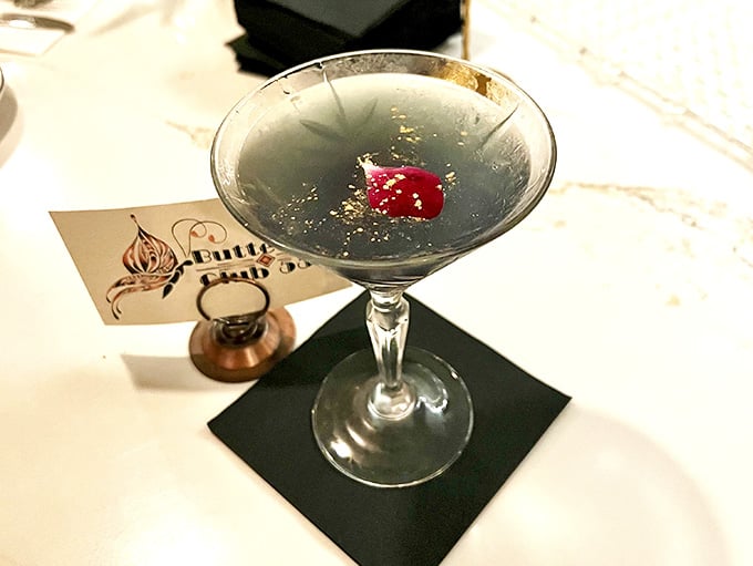 That cocktail looks like it contains secrets, possibly magic, and definitely the promise of a very good evening ahead.