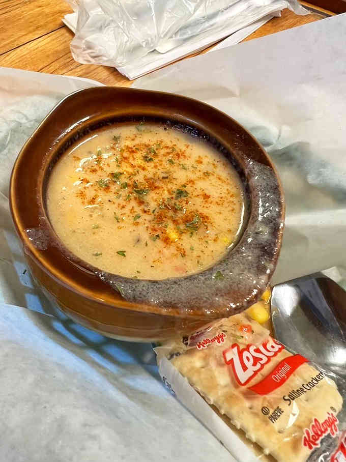 Creamy, comforting shrimp chowder that'll warm you up faster than a beach bonfire at sunset.