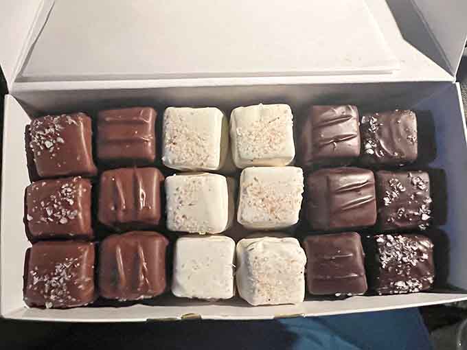 Gift boxes filled with assorted chocolates, perfect for pretending you're a thoughtful person who plans ahead.