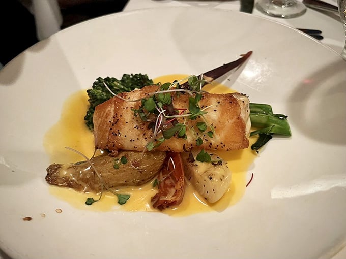 Perfectly seared sea bass proves that landlocked states can absolutely nail seafood when they put their minds to it.