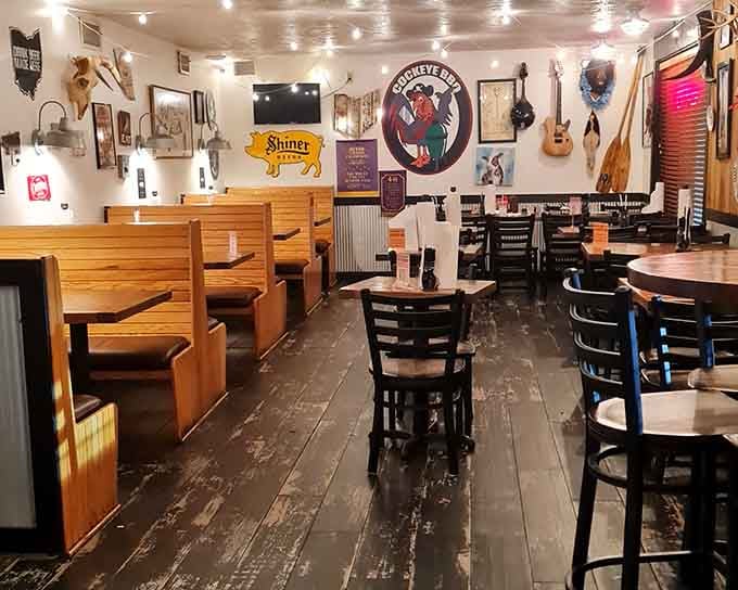 The dining room stretches back further than you'd expect, ready to welcome hungry crowds seeking barbecue salvation.