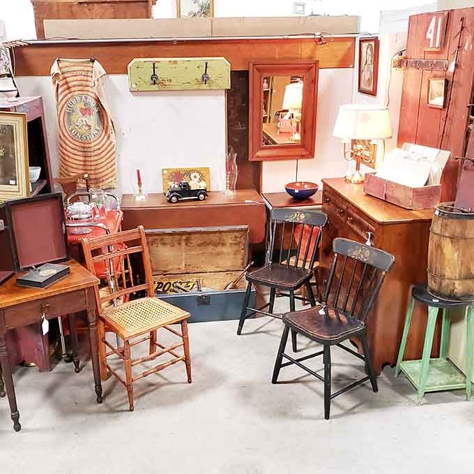 This furniture vignette looks like it walked straight out of a 1960s sitcom, minus the laugh track but full of character.