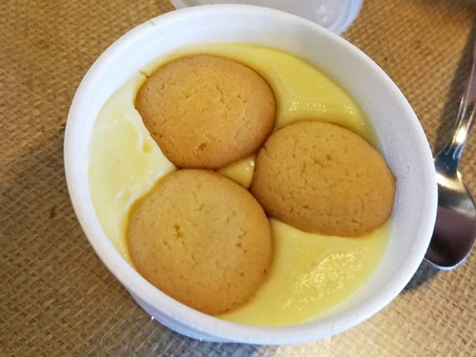 Banana pudding with vanilla wafers floating in custard like little life rafts of pure Southern comfort and joy.